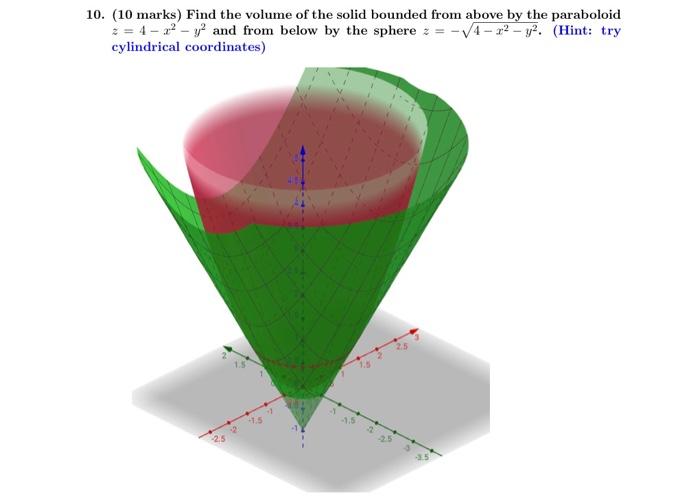 Solved 0. (10 marks) Find the volume of the solid bounded | Chegg.com