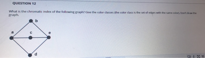 Solved QUESTION 12 What is the chromatic index of the | Chegg.com