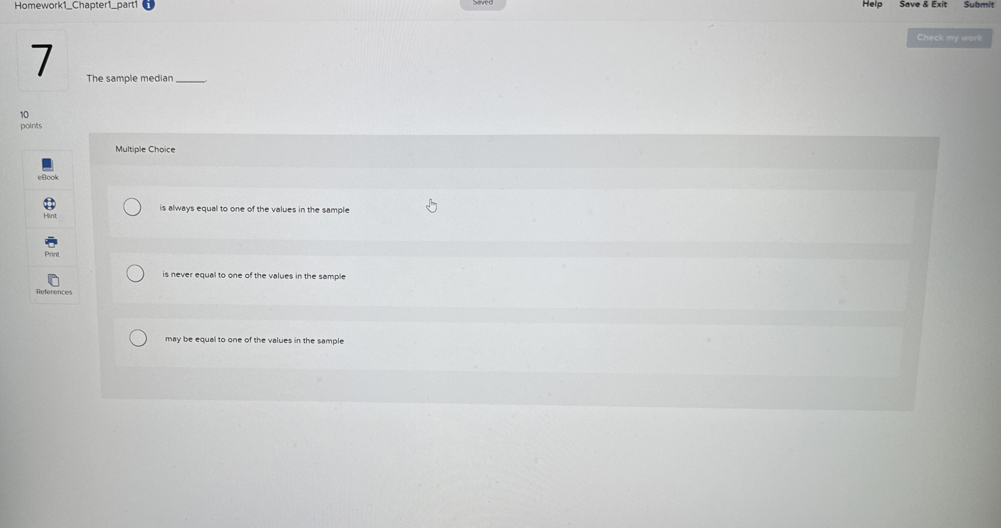 Solved Homework1_Chapter1_part1SavedHelpSave & ExitSubmitThe | Chegg.com