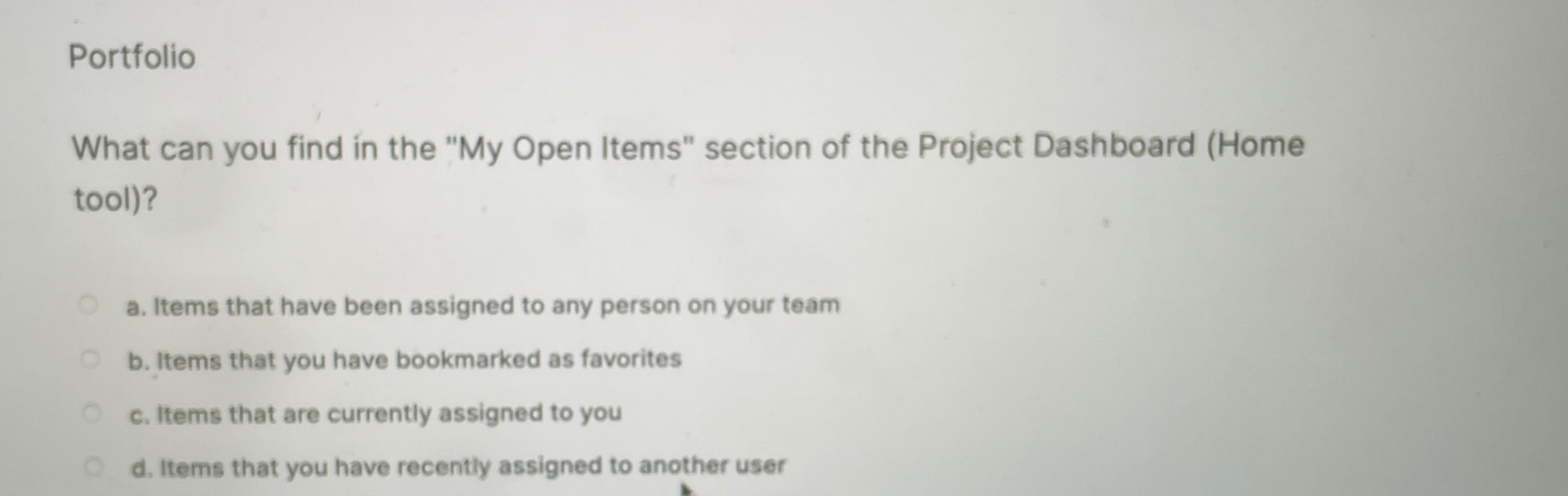 Solved PortfolioWhat can you find in the "My Open Items" | Chegg.com