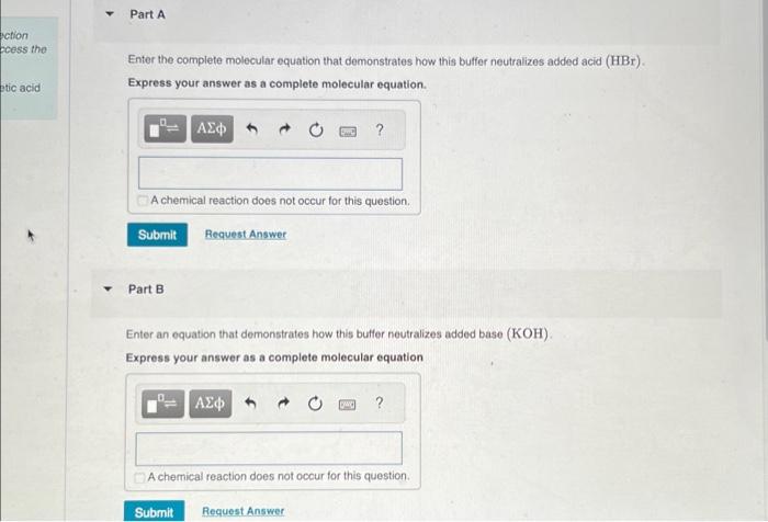 Solved A Buffer Contains Significant Amounts Of Acetic Acid