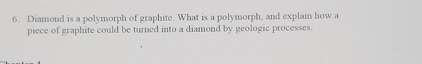 Solved 6. Diamond is a polymorph of graphite. What is a | Chegg.com