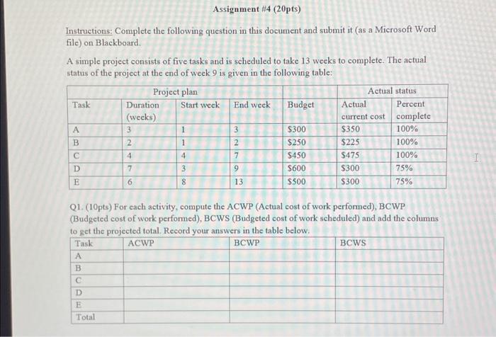 Solved Instructions: Complete the following question in this | Chegg.com
