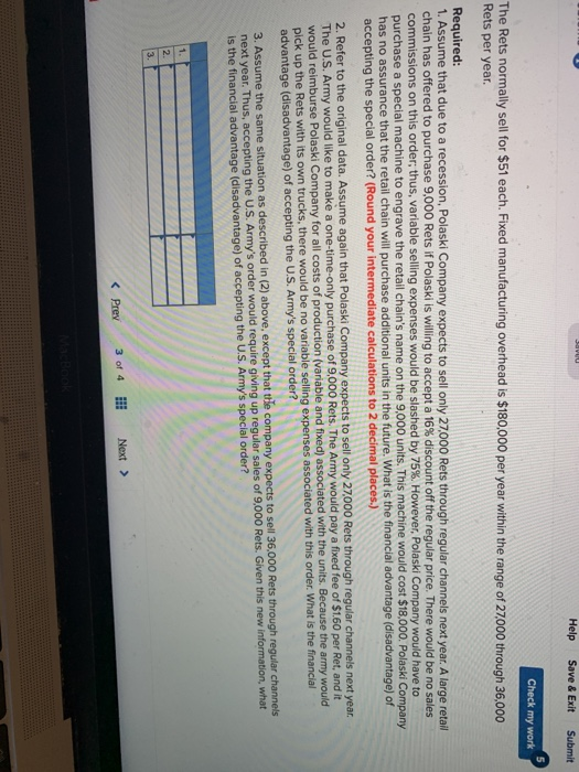 Solved Savod Help Save & Exit Subr Check my work Polaski | Chegg.com