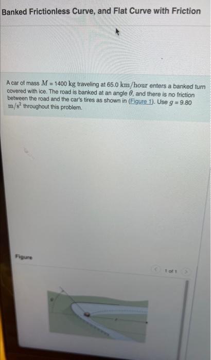 Solved Banked Frictionless Curve, and Flat Curve with | Chegg.com