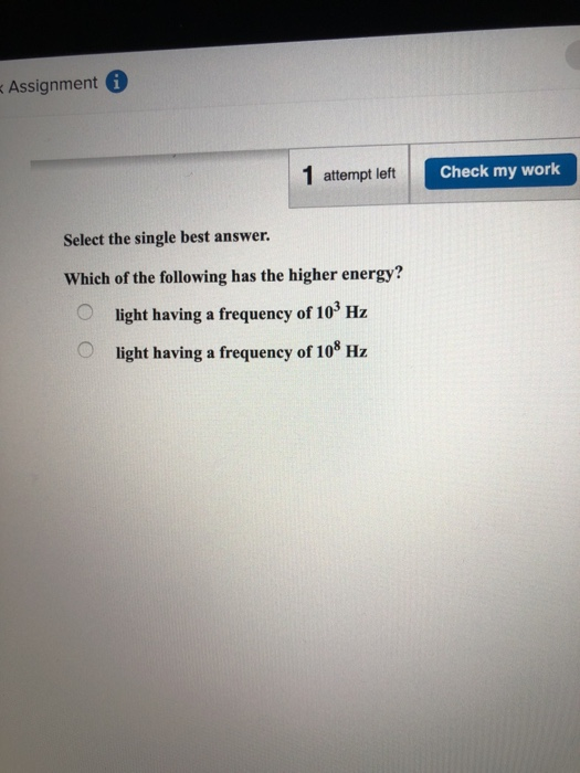 Solved Assignment i 1 attempt left Check my work Select the | Chegg.com