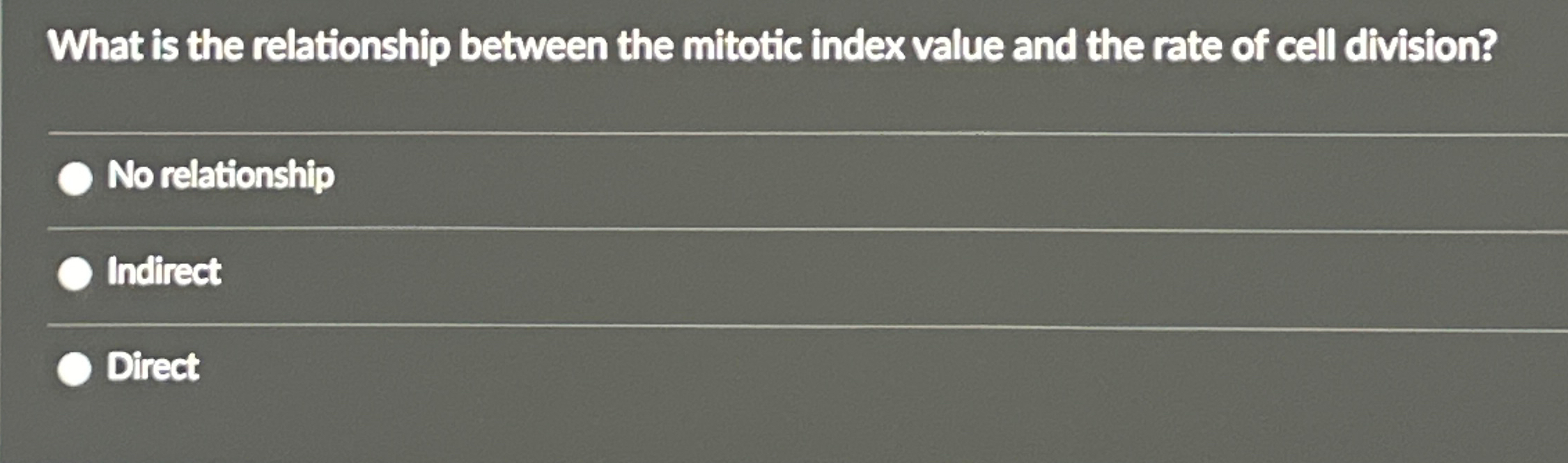 Solved What is the relationship between the mitotic index | Chegg.com