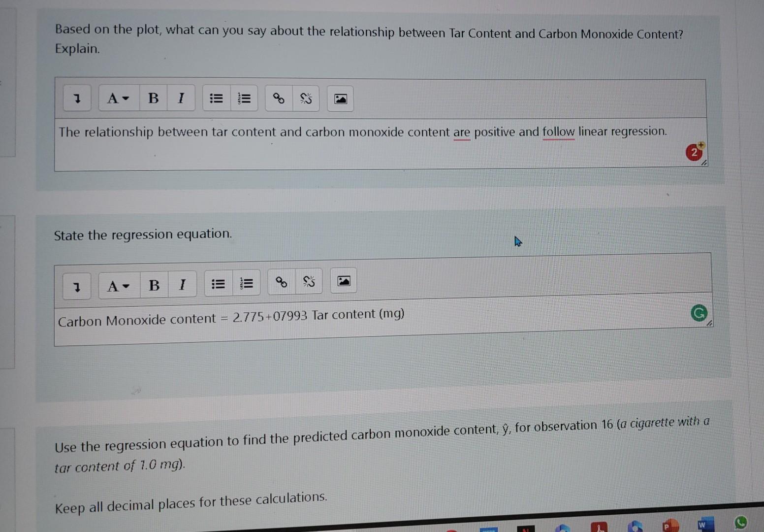 Solved MATH2209 Lab 7 Part 2 Output Regression Analysis: | Chegg.com