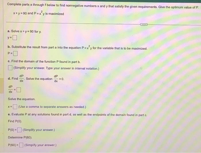 Solved Complete parts a through f below to find nonnegative | Chegg.com