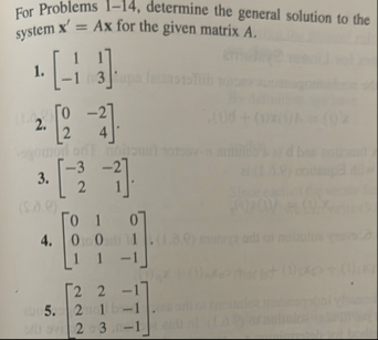 Solved For Problems 1-14, ﻿determine the general solution to | Chegg.com