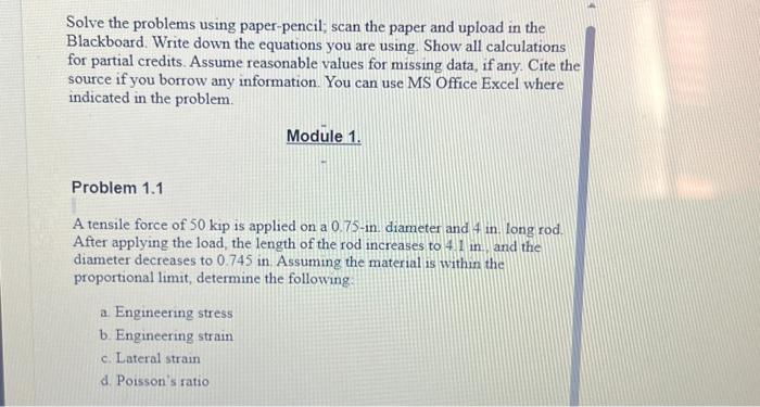 Solved Solve the problems using paper-pencil; scan the paper | Chegg.com