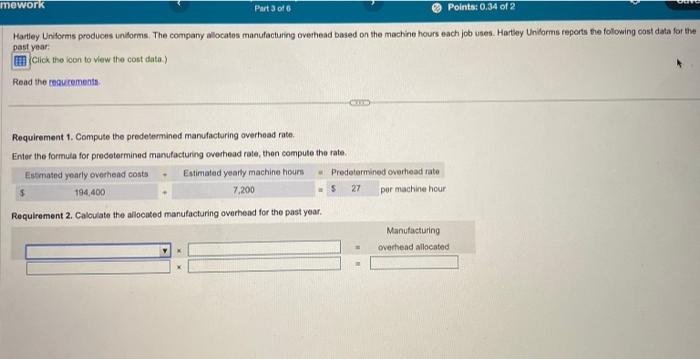 Solved Data table Hattey Uniforms produces unisorms. The | Chegg.com
