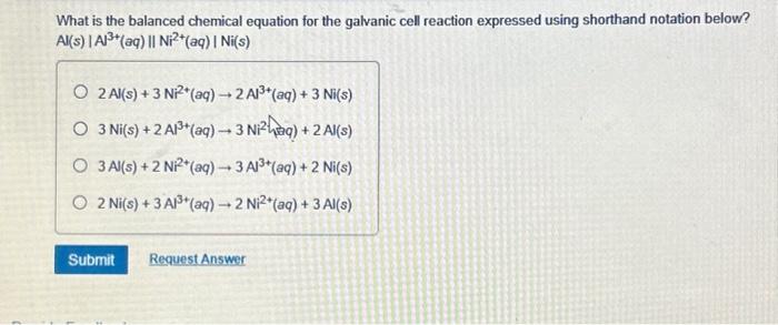 Solved Write the overall cell reaction for the galvanic cell | Chegg.com
