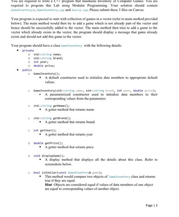 Solved You are required to write a C++ program that | Chegg.com