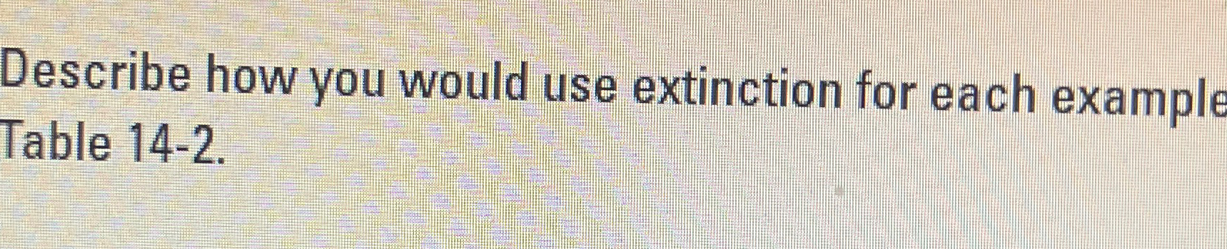 Solved Describe how you would use extinction for each | Chegg.com