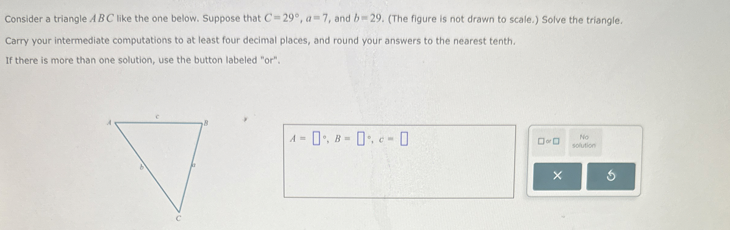 Solved Consider a triangle ABC like the one below. Suppose | Chegg.com