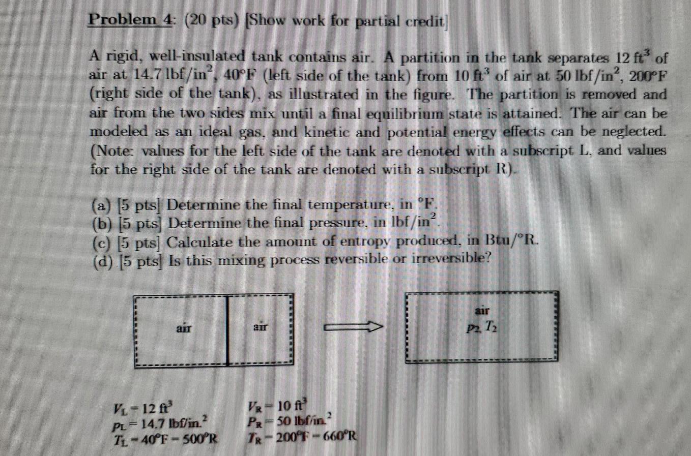 Solved Problem 4: (20 pts) (Show work for partial credit) A | Chegg.com