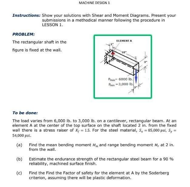 Solved MACHINE DESIGN 1 Instructions: Show your solutions | Chegg.com