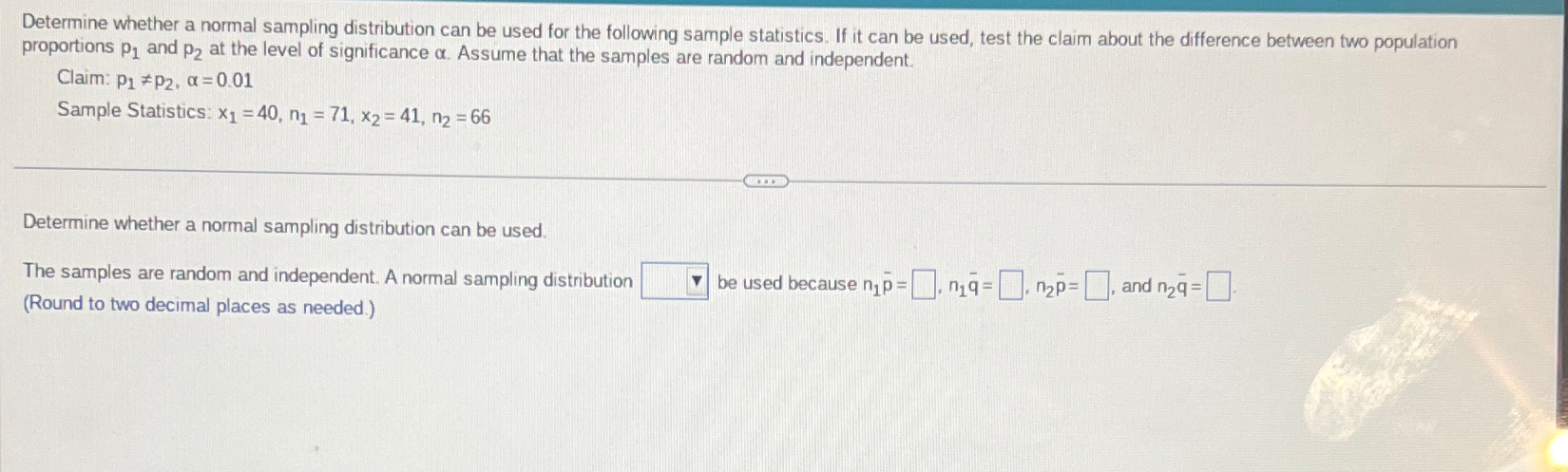 Solved Determine Whether A Normal Sampling Distribution Can