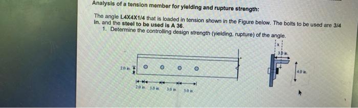Solved Analysis of a tension member for yielding and rupture | Chegg.com