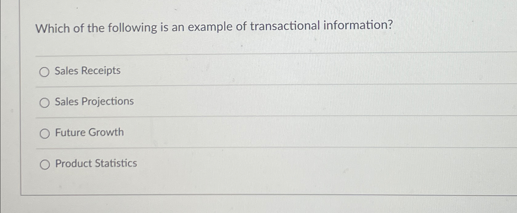 Solved Which of the following is an example of transactional | Chegg.com