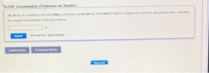 Solved TUTOR TUTOR Concentration of Unknown via Titration! | Chegg.com