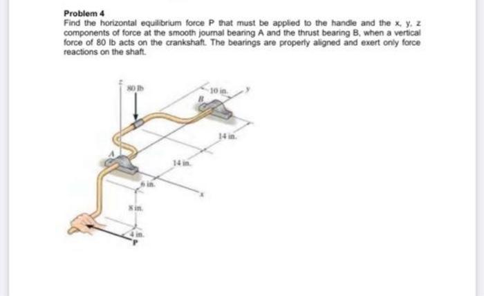 Solved Problem 4 Find the horizontal equilibrium force P | Chegg.com