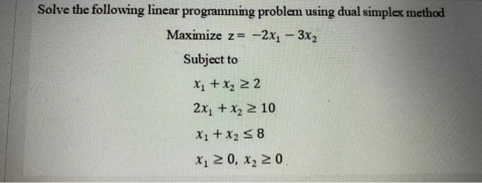 Solved Solve the following linear programming problem using | Chegg.com