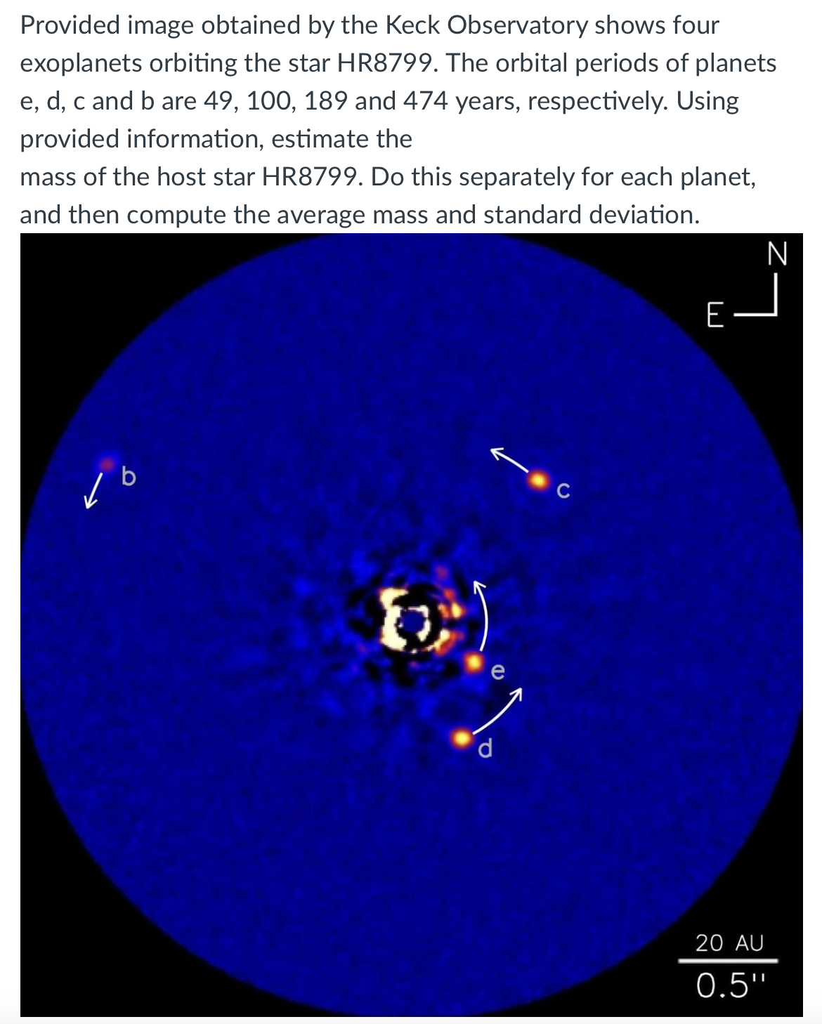 Solved Provided image obtained by the Keck Observatory shows | Chegg.com