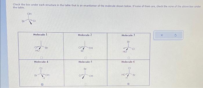 Solved Check the box under each structure in the table that | Chegg.com