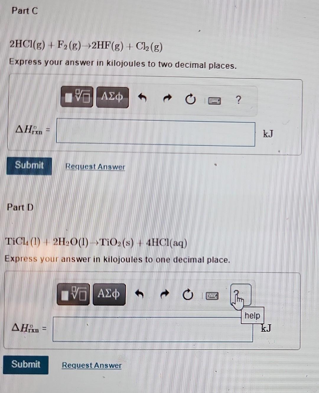 Solved Hculate the value ctions:CaO(s)+2HCl(g)→CaCl2( | Chegg.com