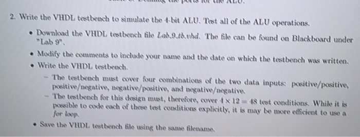 Solved 3.1 Designing a 4-bit ALU in VHDL In this experiment, | Chegg.com