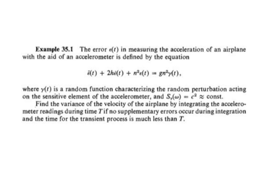 Solved Example 35.1 The error e(t) in measuring the | Chegg.com