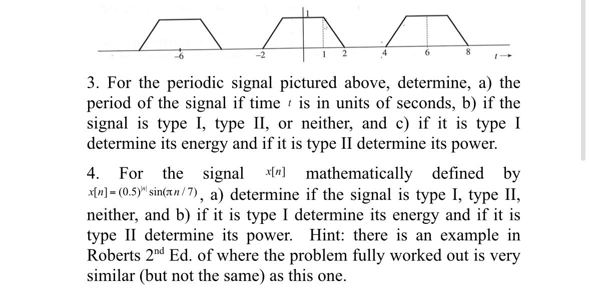 Solved For the periodic signal pictured above, determine, a) | Chegg.com
