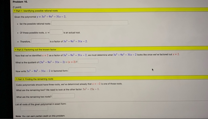 Solved Problem 16. (1 point - Part 1: Identifying possible | Chegg.com