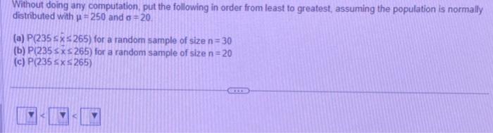 Solved Without doing any computation, put the following in | Chegg.com