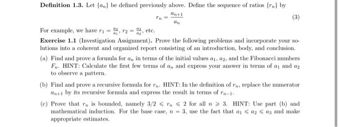 Solved rn=anan+1 For example, we have r1=a1a2,r2=a2a3, etc. | Chegg.com