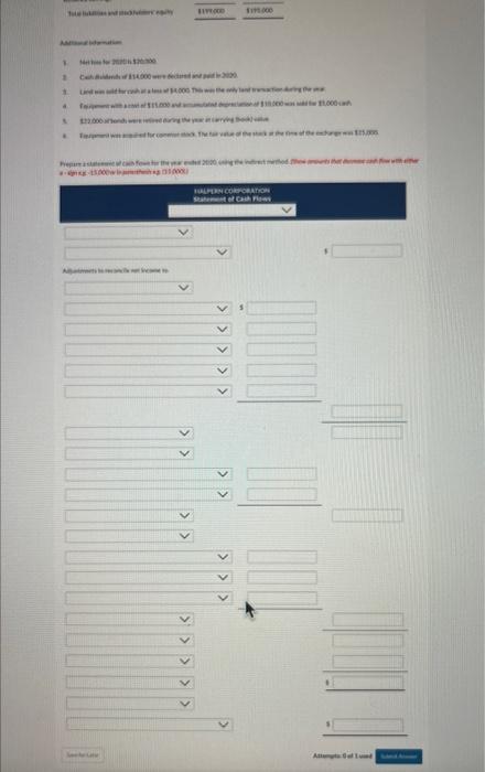 Solved A comparative balance sheet for Halpern Corporation | Chegg.com