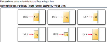 Solved Rank the boxes on the basis of the frictional force | Chegg.com