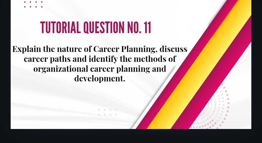 Solved TUTORIAL QUESTION NO. 11Explain the nature of Career | Chegg.com