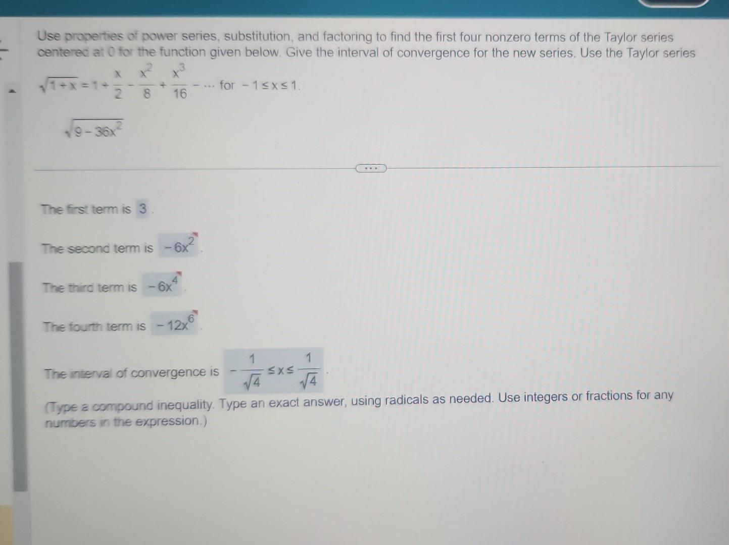 Solved Use properties of power series, substitution, and | Chegg.com