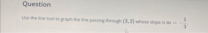 Solved Question 1 Use the line tool to graph the line | Chegg.com