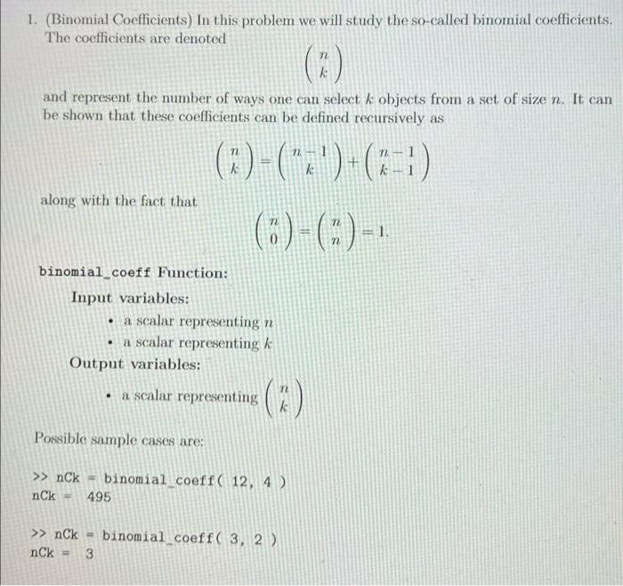 Solved MATLAB using recursion, if, for/while loops (if | Chegg.com Solved MATLAB using recursion, if, for/while loops (if | Chegg.com