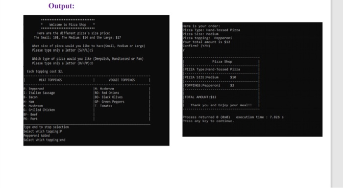 Solved Assignment #6 – Pizza Restaurant Write a C++ program | Chegg.com