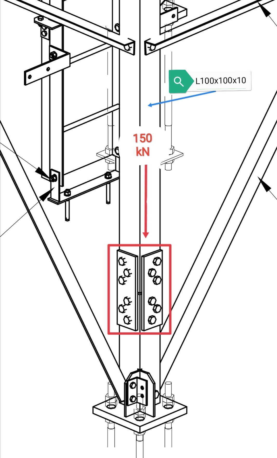 Design the connection between Two Single angles | Chegg.com