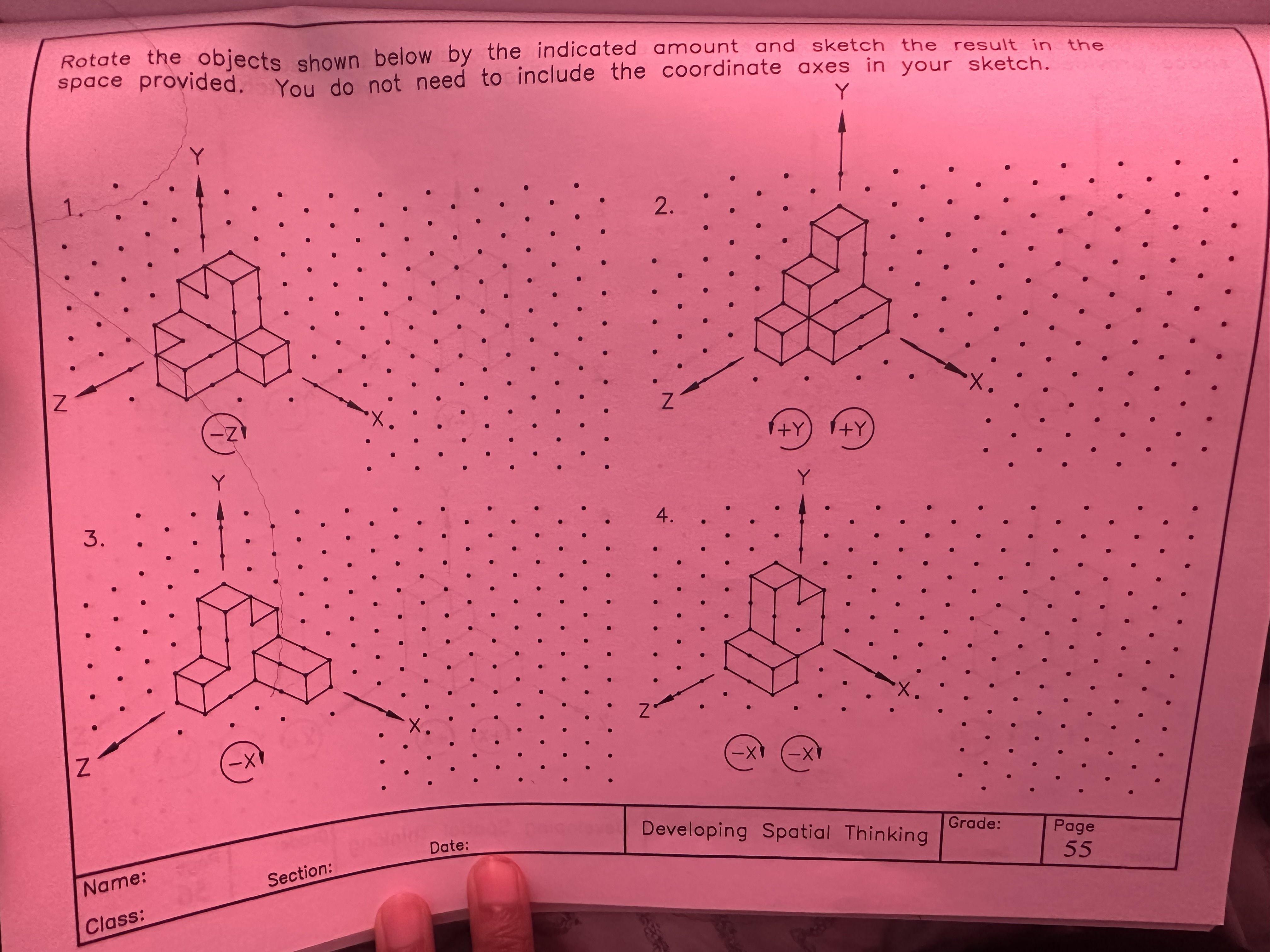 Solved Rotate the objects shown below by the indicated | Chegg.com