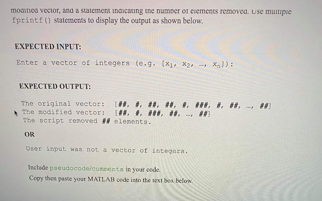 Solved Question 1 (25 points) VECTORIZATION (Modified | Chegg.com