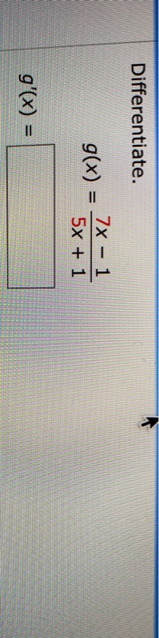 Solved Differentiate the function. g(x) = 1 x2 - 6 6x + 14 | Chegg.com
