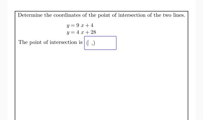 Solved Determine the coordinates of the point of | Chegg.com