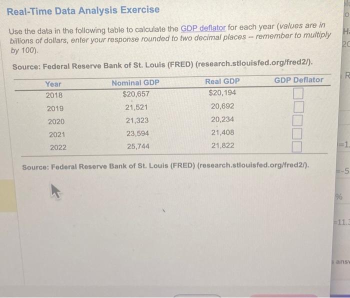 Solved Real-Time Data Analysis Exercise Use the data in the | Chegg.com